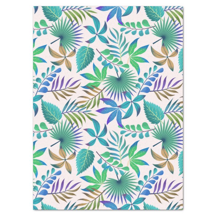 Tropical leaves pattern tissue paper | Zazzle.com