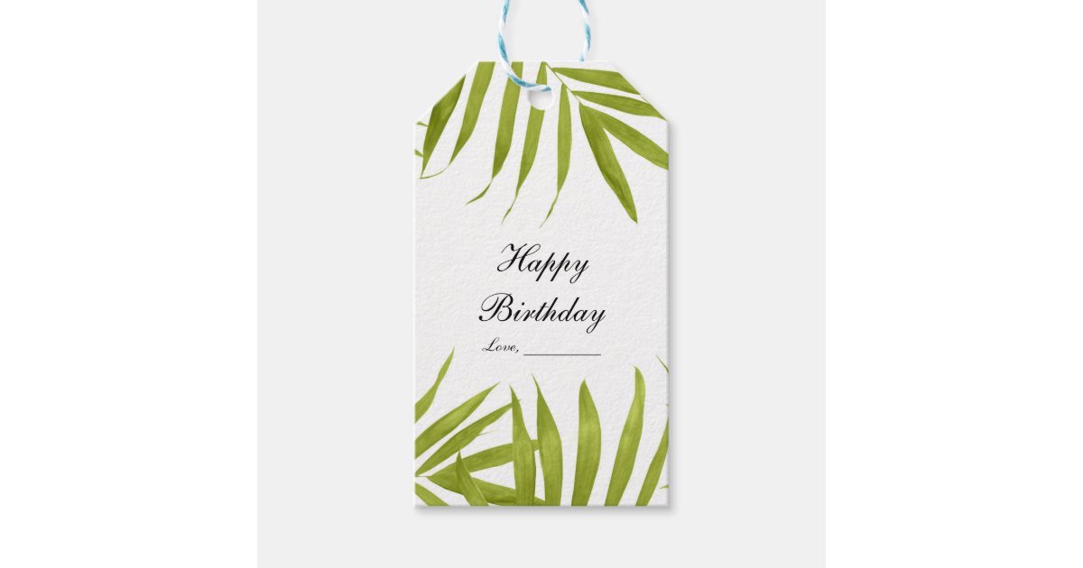 Tropical Leaves Summer Elegant Wedding Favor Gift Tags | Zazzle