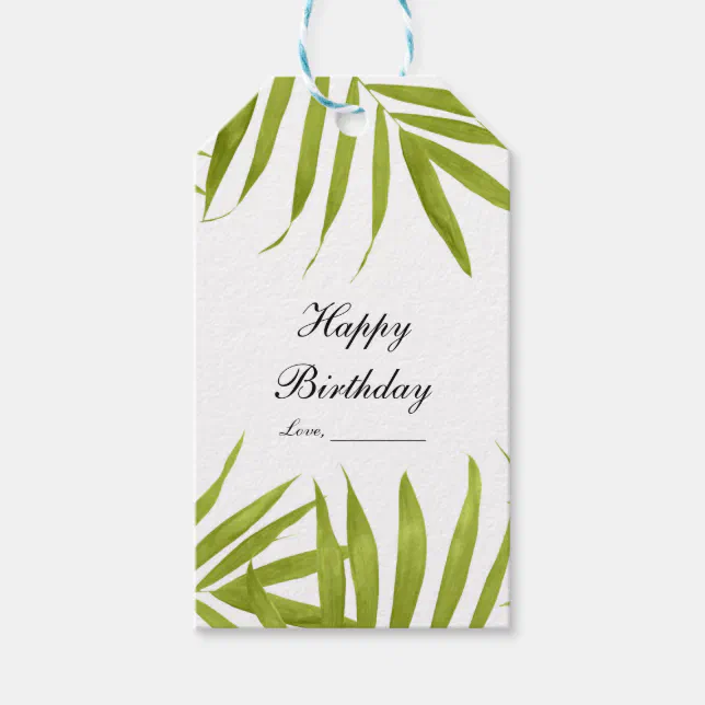 Tropical Leaves Summer Elegant Wedding Favor Gift Tags | Zazzle