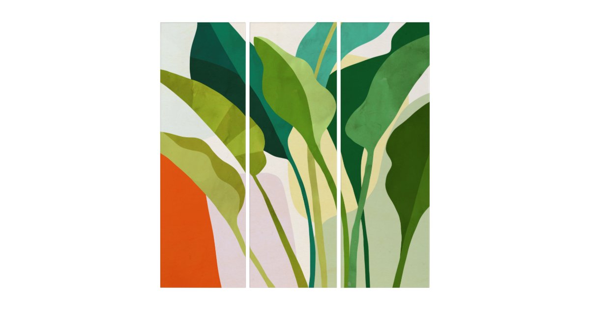 Tropical Leaves Triptych | Zazzle