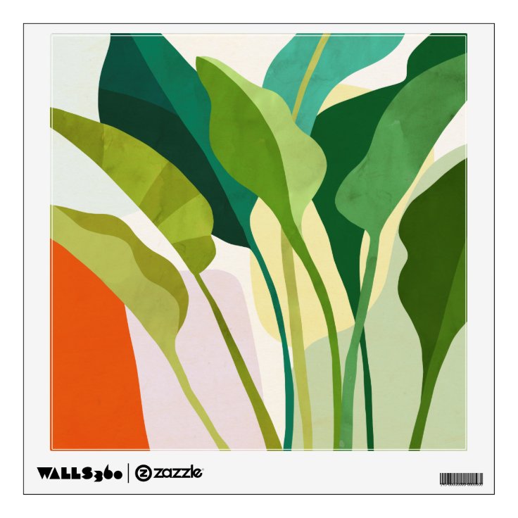 Tropical Leaves Wall Decal | Zazzle