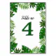 Tropical Leaves | Wedding Table Number | Zazzle