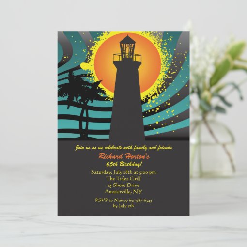 Tropical Lighthouse Invitation | Zazzle