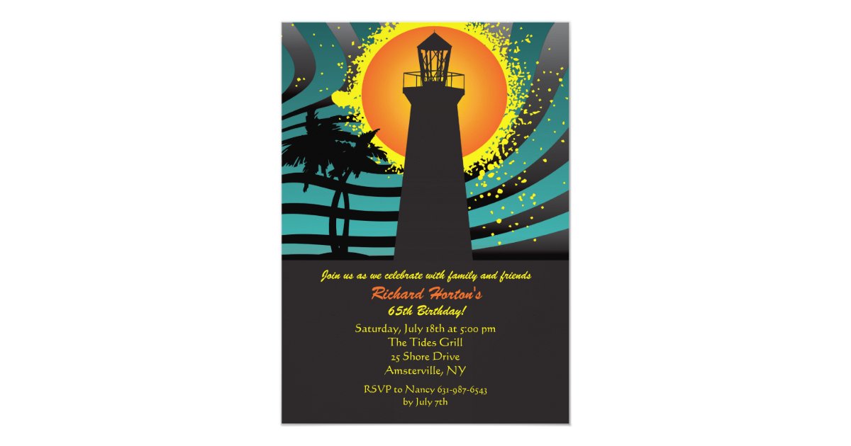 Tropical Lighthouse Invitation | Zazzle.com