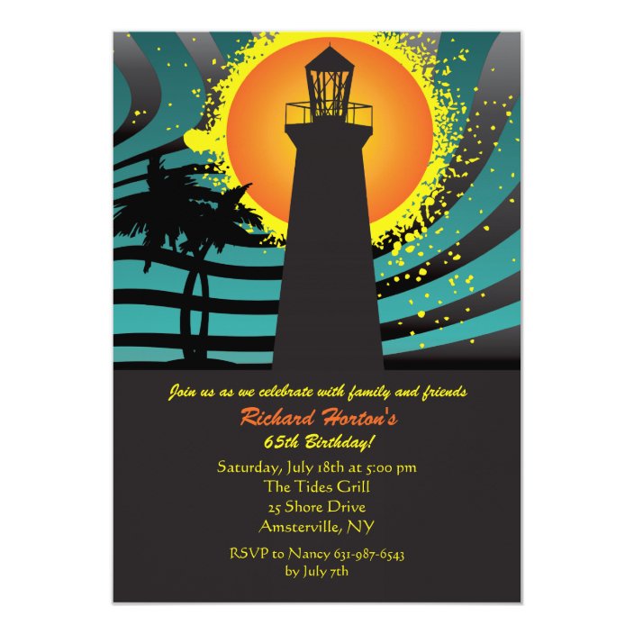 Tropical Lighthouse Invitation | Zazzle.com