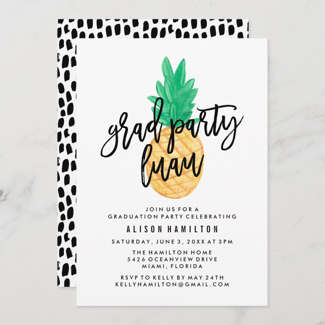 Tropical Luau | Graduation Party Invitation | Zazzle