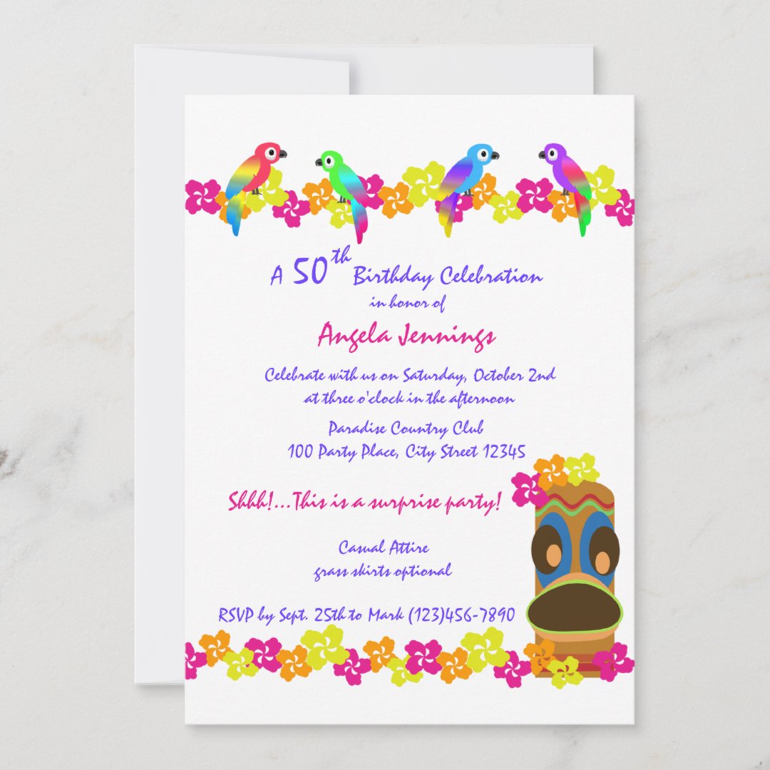 Tropical Luau Invitation | Zazzle