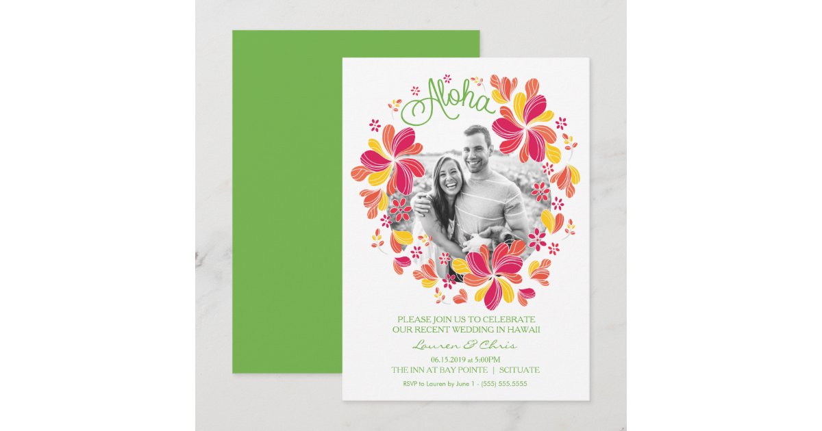 Tropical Luau Party Invitation w/ Photo - Hawaiian | Zazzle