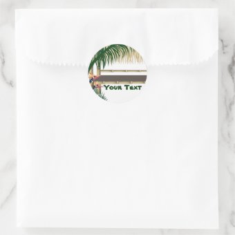 Tropical Luau Party Tiki Hut Sticker 2 | Zazzle