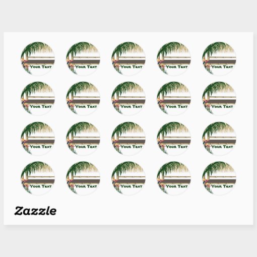 Tropical Luau Party Tiki Hut Sticker 2 | Zazzle