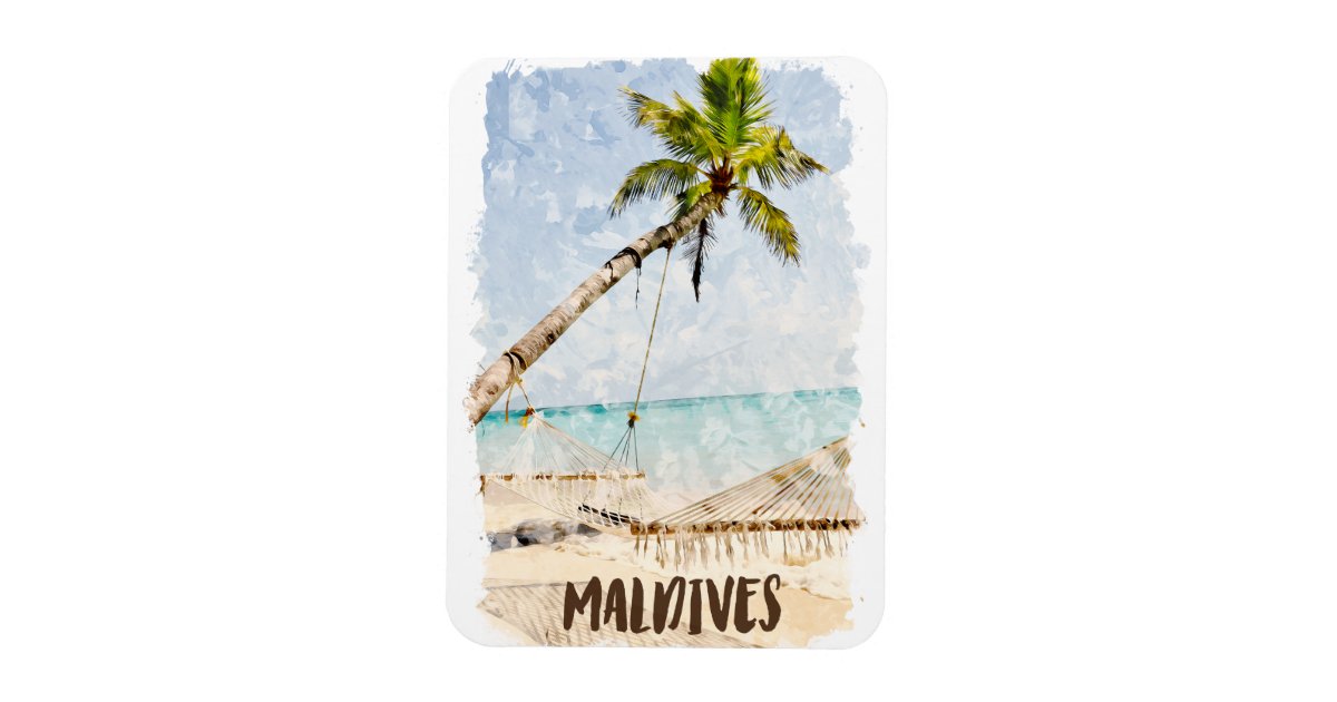 Tropical Maldives Beach View Scenery Magnet | Zazzle