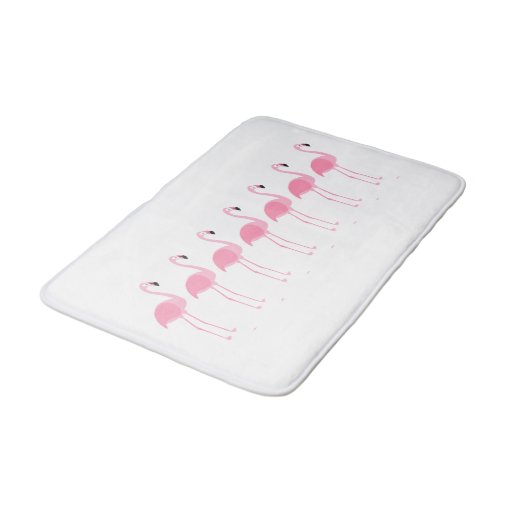 Tropical Marching Pink Flamingos Bath Mat | Zazzle