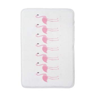 Tropical Marching Pink Flamingos Bath Mat | Zazzle