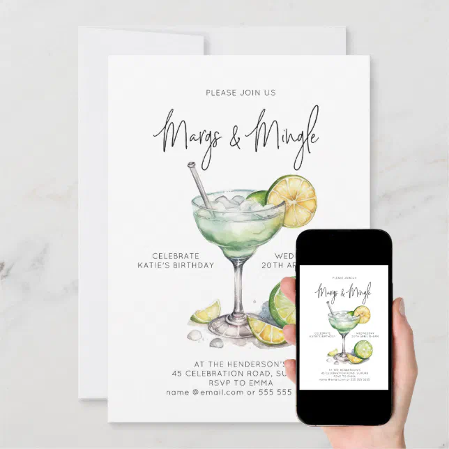 Tropical Margarita Cocktail Party Invitation | Zazzle