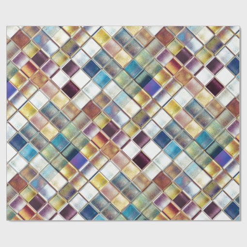 Tropical Memories Mosaic Tile Art Wrapping Paper | Zazzle