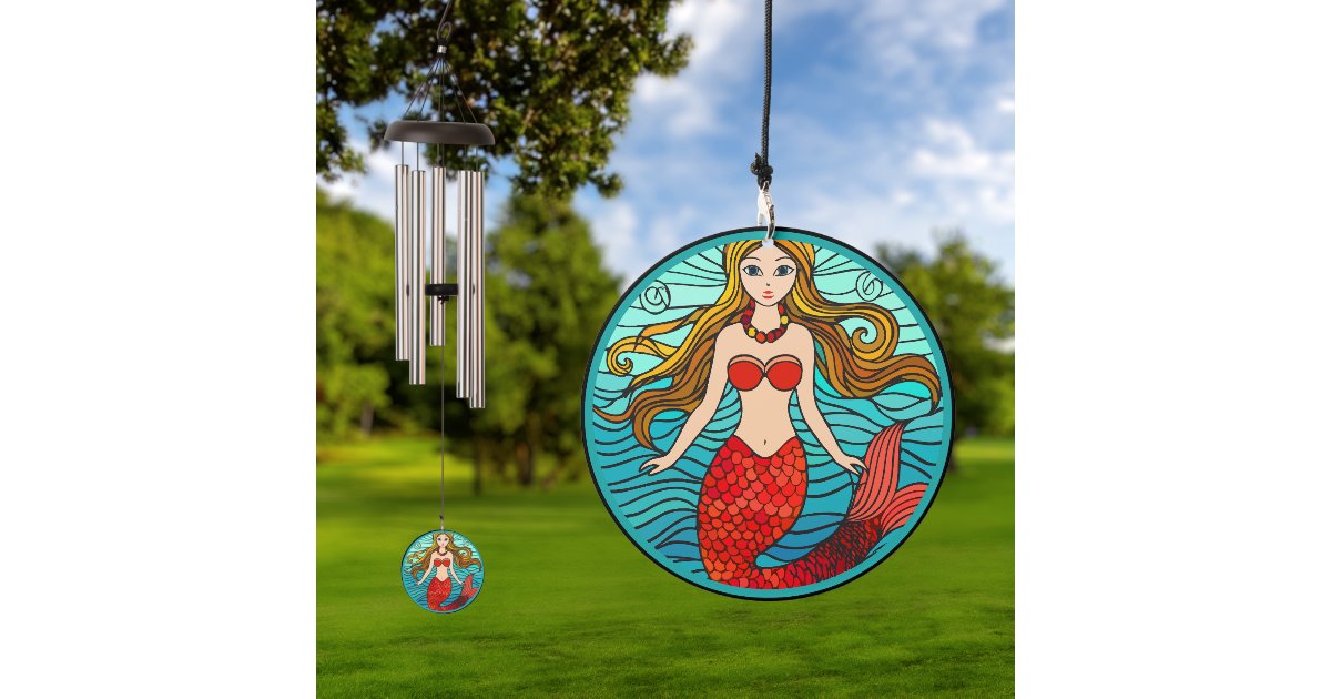 Tropical Mermaid Theme Garden Windchimes Wind Chime | Zazzle