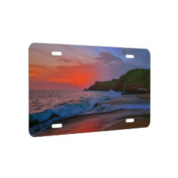 Tropical Mexico Sandy Beach Sunset Paradise License Plate | Zazzle