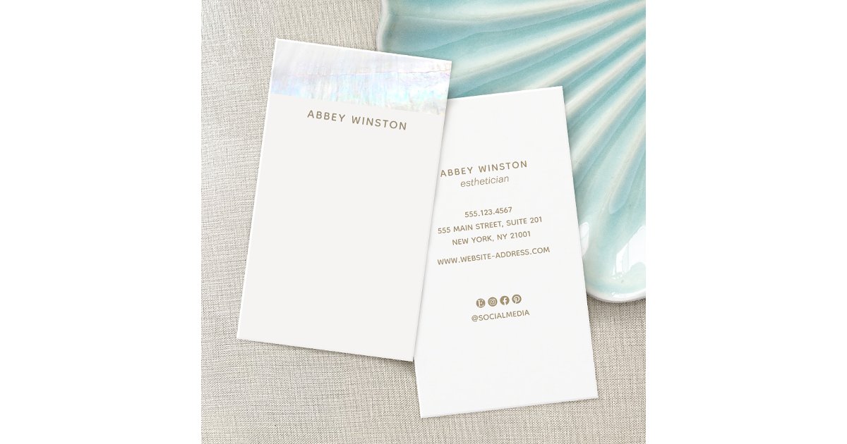 Tropical Minimalist Seashell Business Card | Zazzle