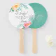 Tropical Mint Floral Baby Shower Hand Fan | Zazzle