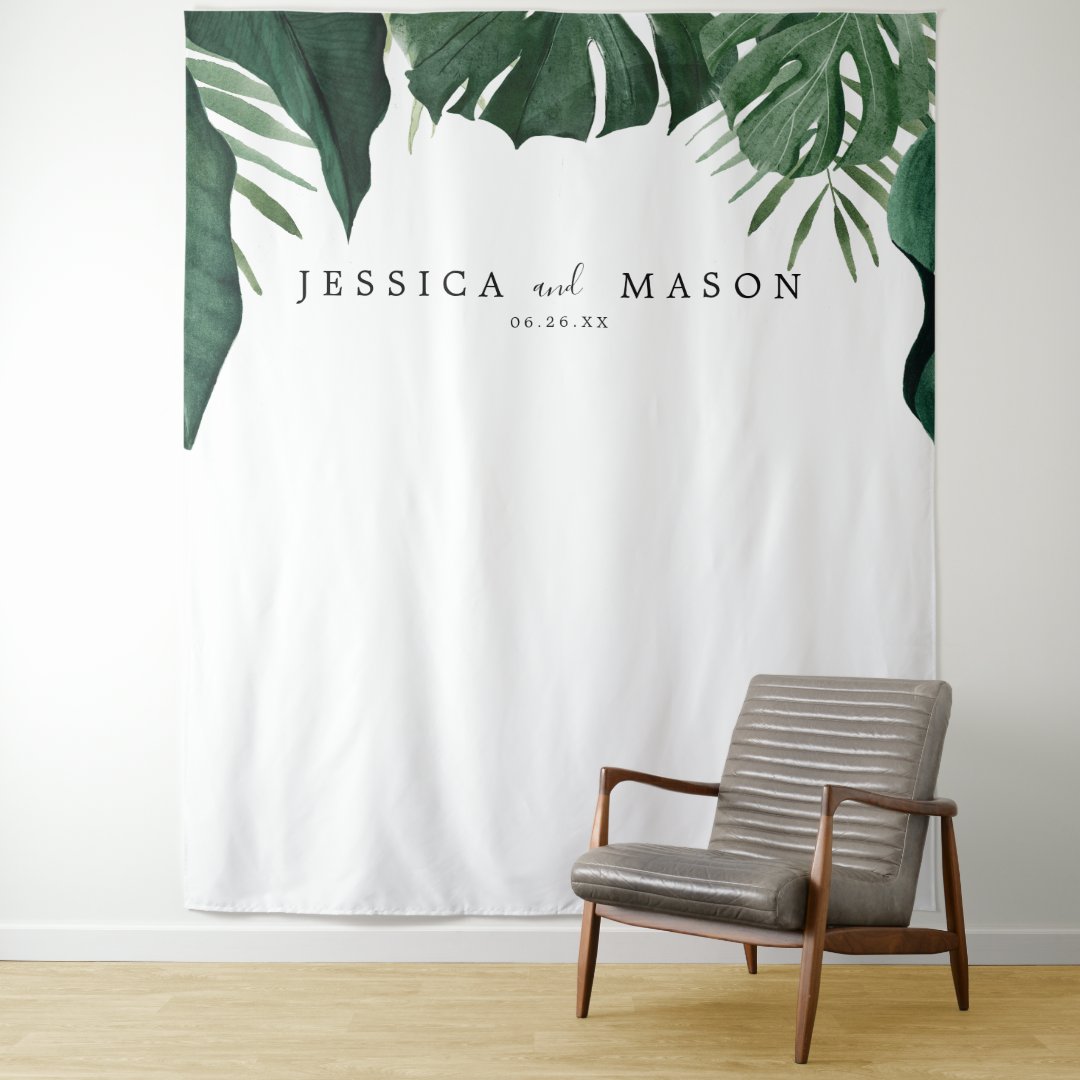 Tropical Monstera Backdrop Photo Booth | Zazzle