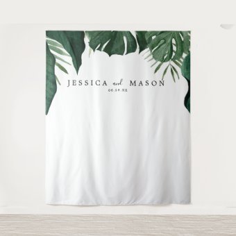 Tropical Monstera Backdrop Photo Booth | Zazzle