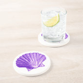Tropical Moonlight Purple Sea Shell Stone Coaster | Zazzle