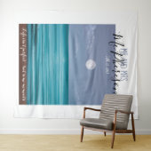 Tropical moonlit beach photo booth backdrop | Zazzle