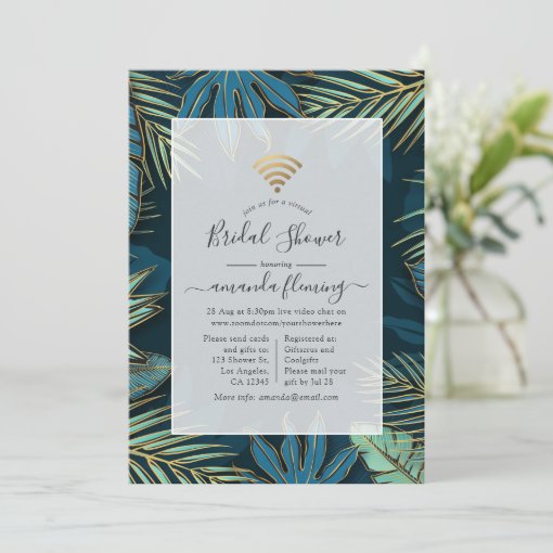 Tropical Night Virtual Shower Invitation | Zazzle