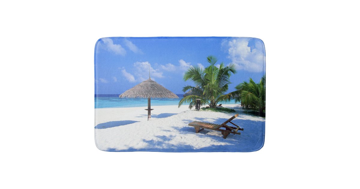 Tropical Ocean Beach Bathroom Rug Mat Home Decor | Zazzle