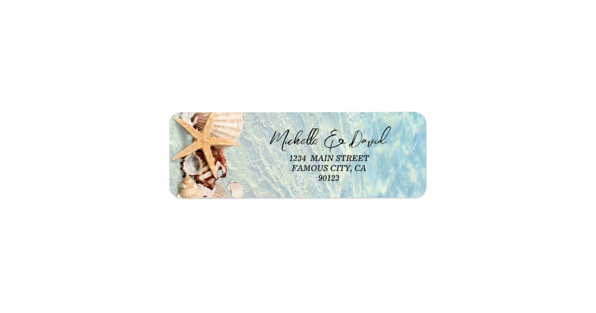 Tropical Ocean Beach Seashell Address Label | Zazzle
