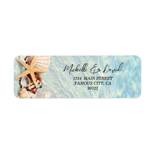 Tropical Ocean Beach Seashell Address Label | Zazzle