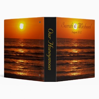 Tropical Ocean Beach Sunset Honeymoon Binder | Zazzle