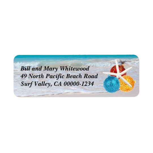 Tropical Ocean Holiday Return Address Label | Zazzle.com