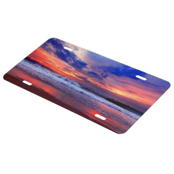 Tropical Ocean Sunset License Plate | Zazzle