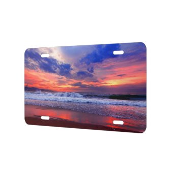 Tropical Ocean Sunset License Plate | Zazzle