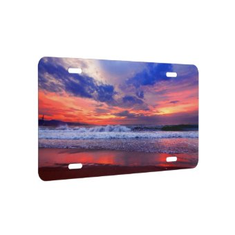 Tropical Ocean Sunset License Plate | Zazzle