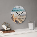 Tropical Ocean View Beach Life Starfish Waves Large Clock | Zazzle