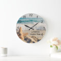Tropical Ocean View Beach Life Starfish Waves Large Clock | Zazzle