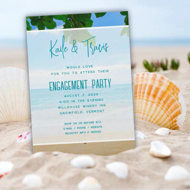 Tropical Ocean View Pre-wedding Party Invitation | Zazzle