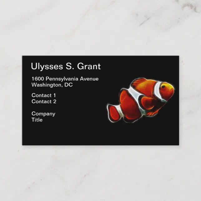Tropical Orange Clownfish Clown Fish Business Card | Zazzle