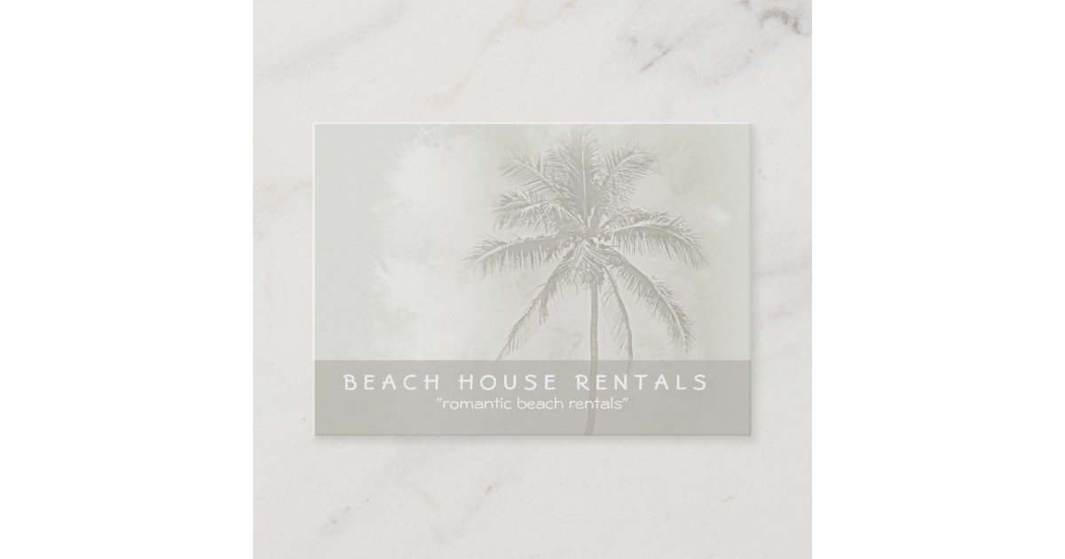 Tropical Palm Beach Rentals (chubby) Business Card | Zazzle