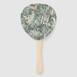tropical palm leaf frond hand fan | Zazzle