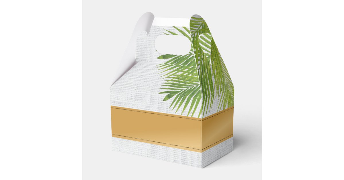 Tropical Palm Leaf Gable Favor Box | Zazzle