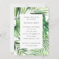 Tropical palm leaf script virtual baby shower save the date | Zazzle