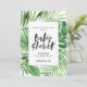 Tropical palm leaf script virtual baby shower save the date | Zazzle