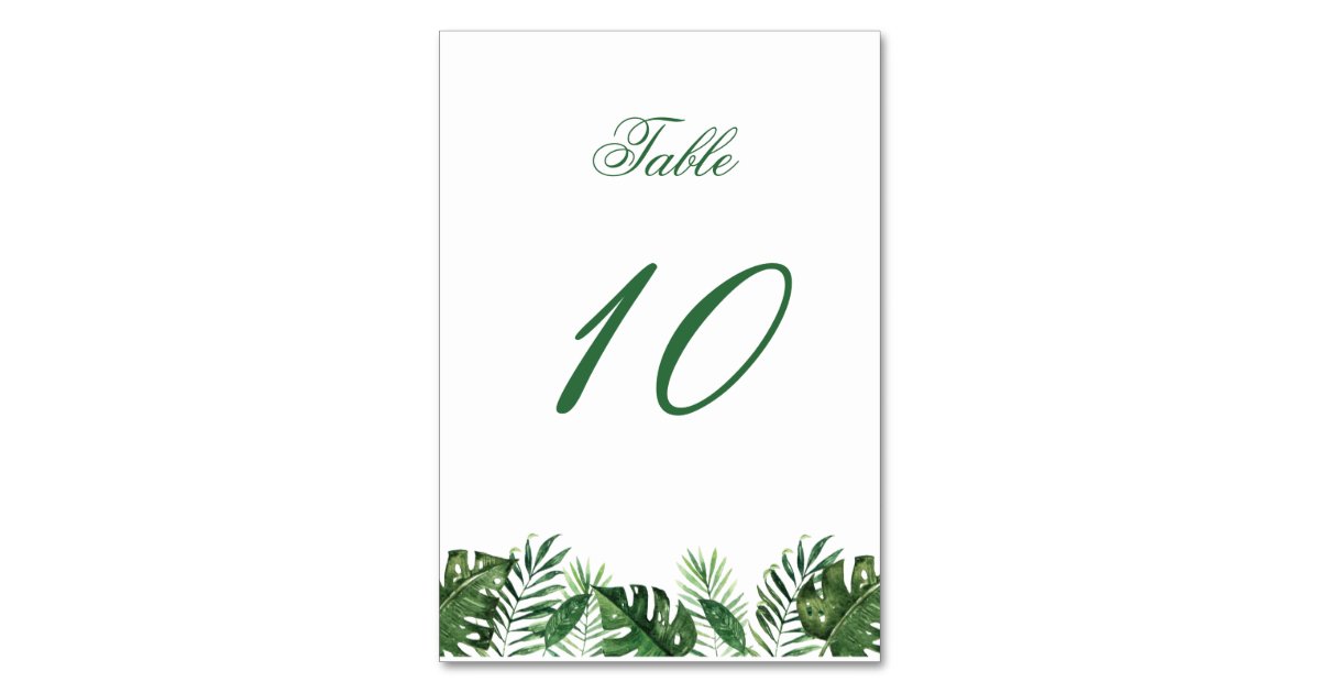 Tropical Palm Leaf Table Numbers | Zazzle