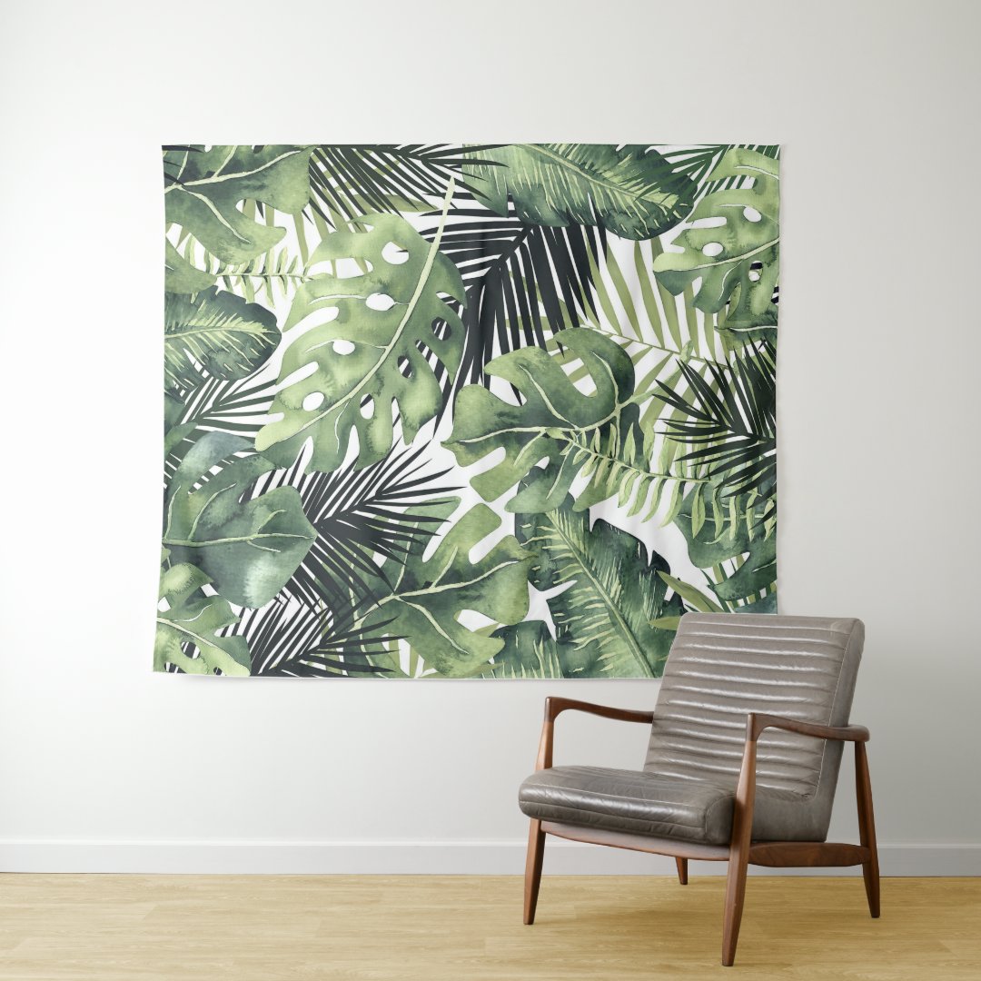 Tropical Palm Leaves Island Paradise Backdrop | Zazzle
