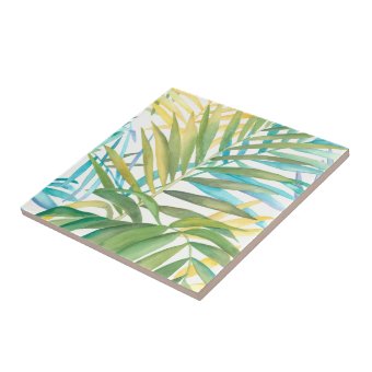 Tropical Palm Leaves Tile | Zazzle