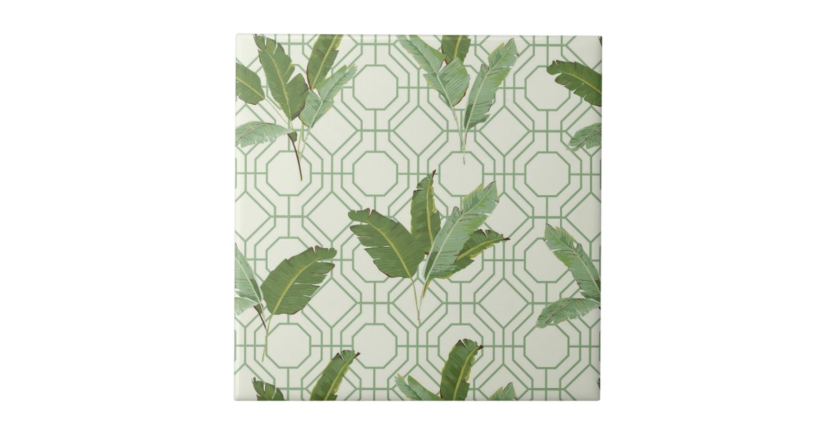 Tropical Palm Leaves Tile | Zazzle
