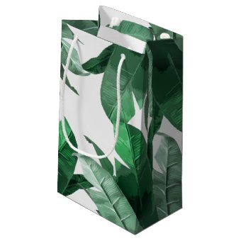 Tropical Palm Print Leaves Gift Bag | Zazzle
